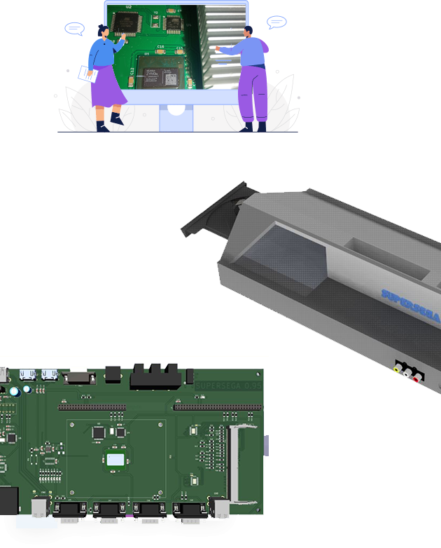 Portal de la cõnsola SUPERSEGA. Website of SUPER SEGA. FPGA console